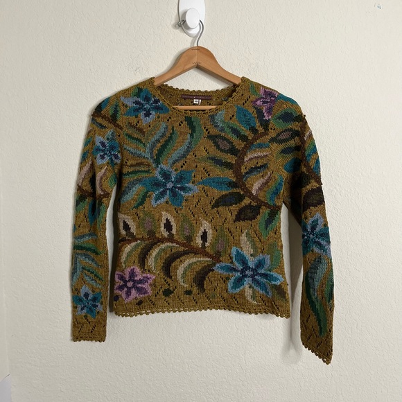 Peruvian Connection | Sweaters | Peruvian Connection Floral Sweater ...
